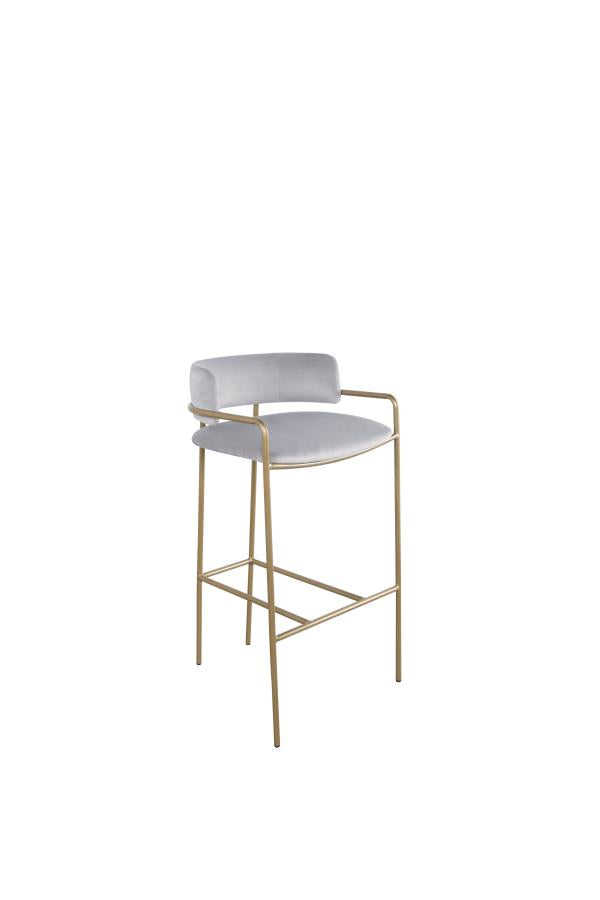 Comstock - Comstock Upholstered Low Back Stool Grey and Gold – Arch ...